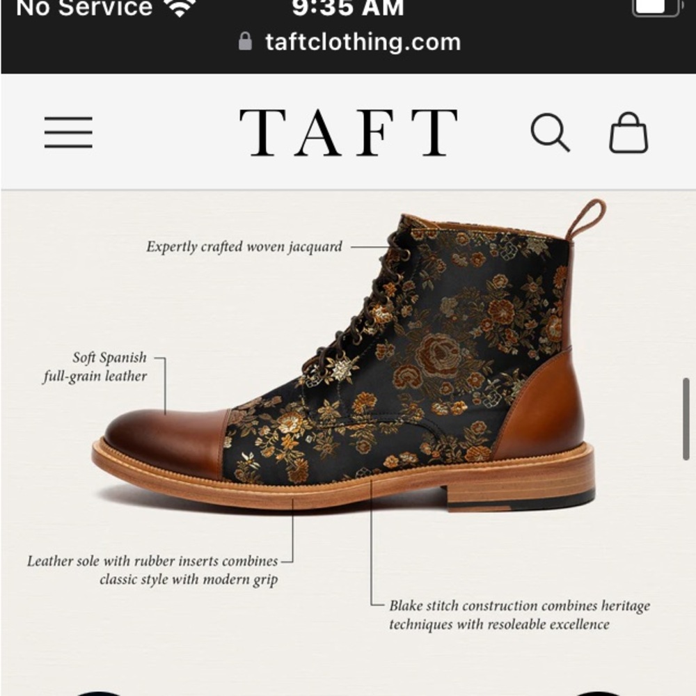 Taft Boot Eu41 Men S-8 Woman S-10 Jack Cap Toe Eden F… - Gem